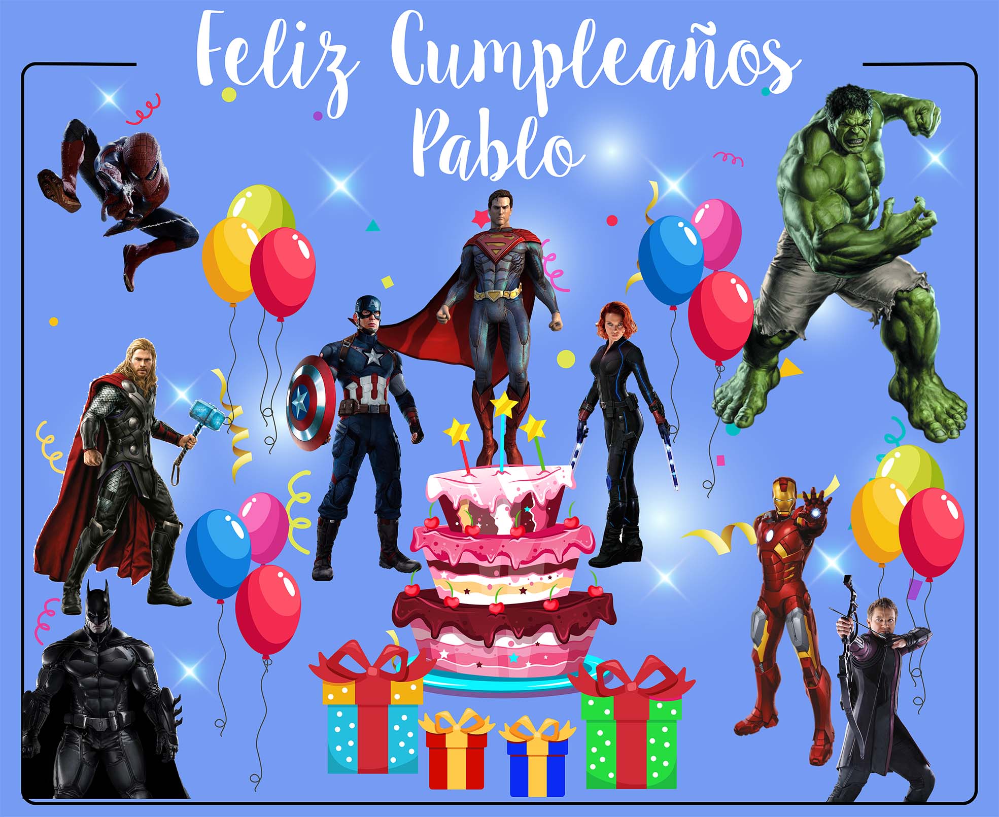 Cumpleaños Superheroes mod. 2 - Mimadecó